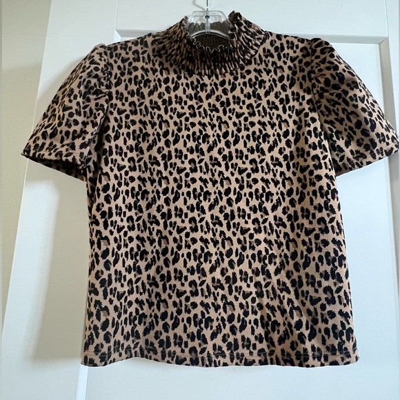 Zara | Tops | Zara Leopard Print Turtle Neck | Poshmark